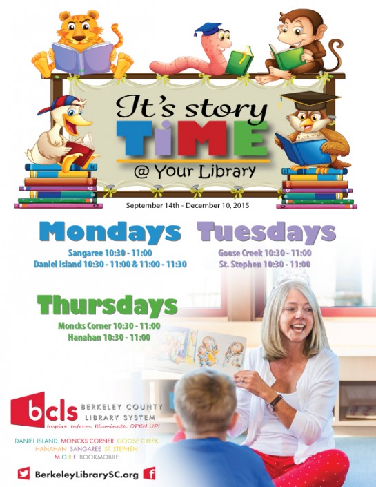 Storytime Begins Again September 14th - Berkeley County Library System